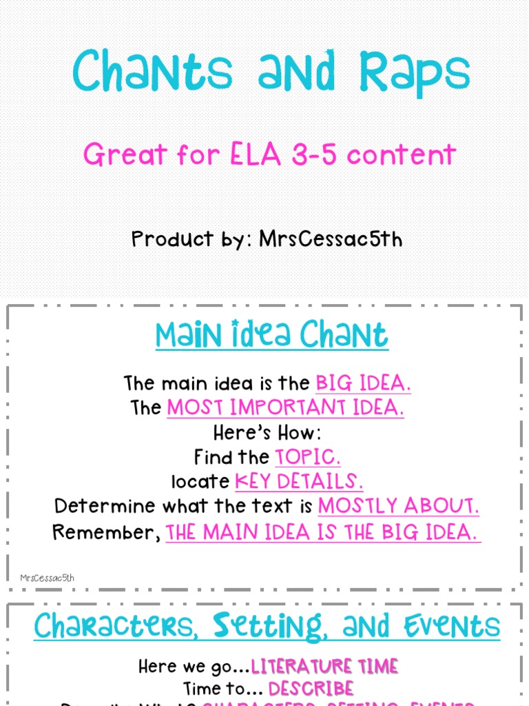 Classroom Chants and Raps ELA | PDF | Narration | Poetry