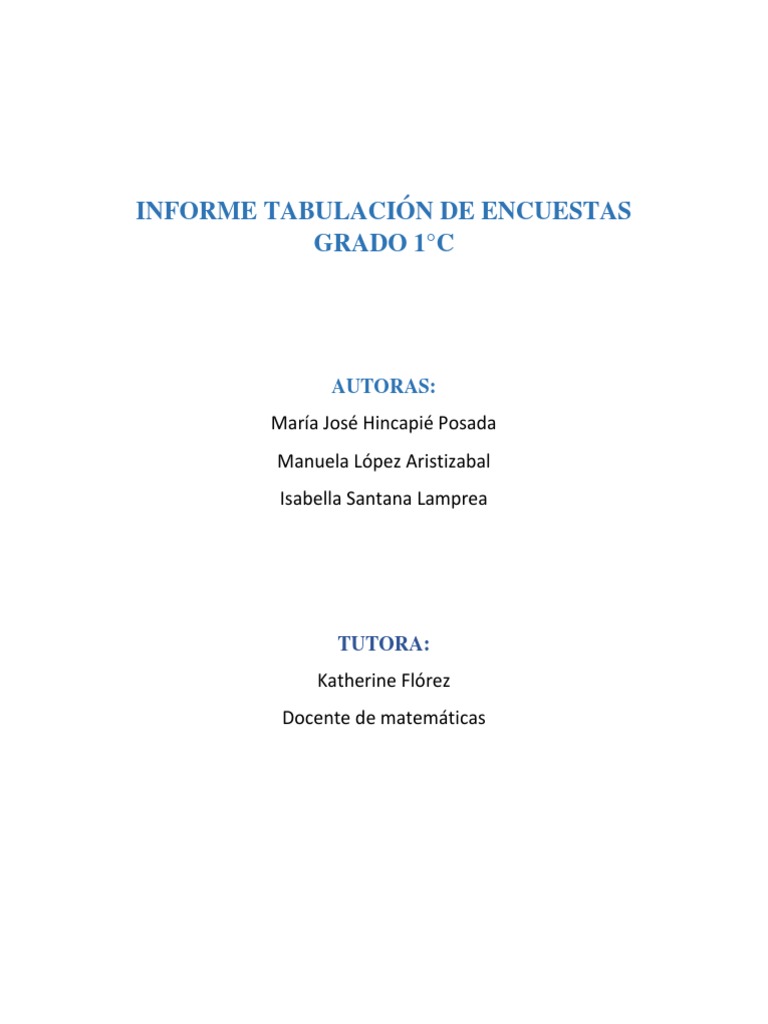 Informe Estadistico | PDF | Maestros | Estadísticas