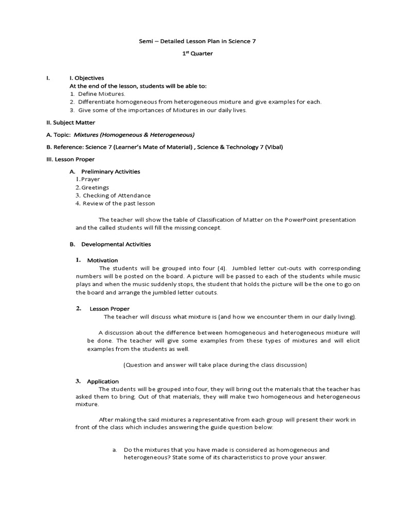 Mixtures: Homogeneous vs Heterogeneous | PDF | Homogeneity And ...