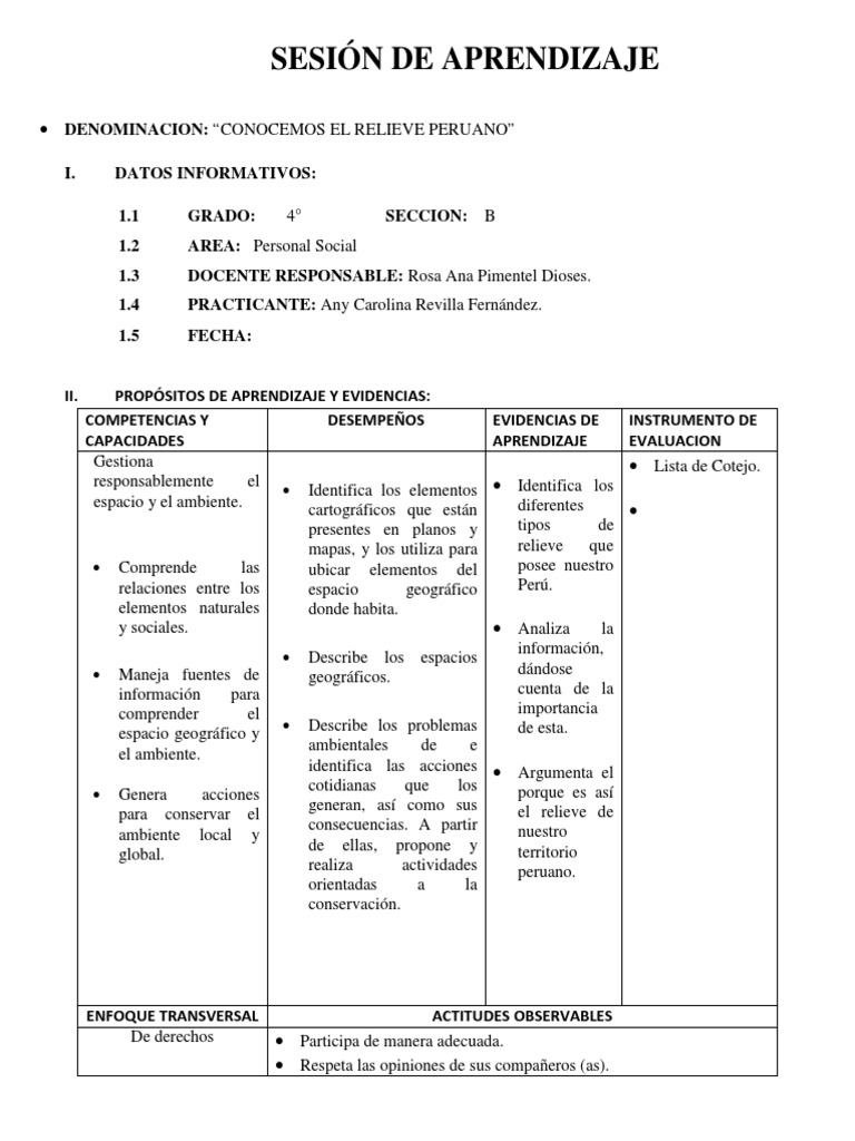 Conocemos El Relieve Peruano | PDF | Terreno | Perú