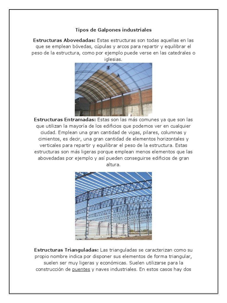 Tipos de Galpones industriales Estructuras Abovedadas: Estas ...