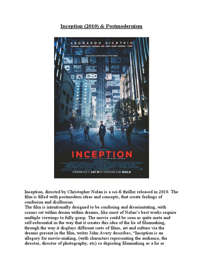 Inception | PDF | Postmodernism | Cognitive Science