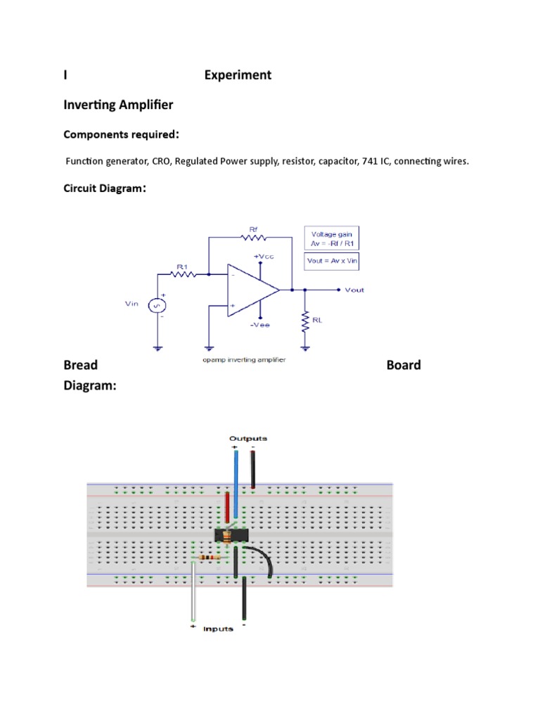 I Experiment Inverting Amplifier | PDF