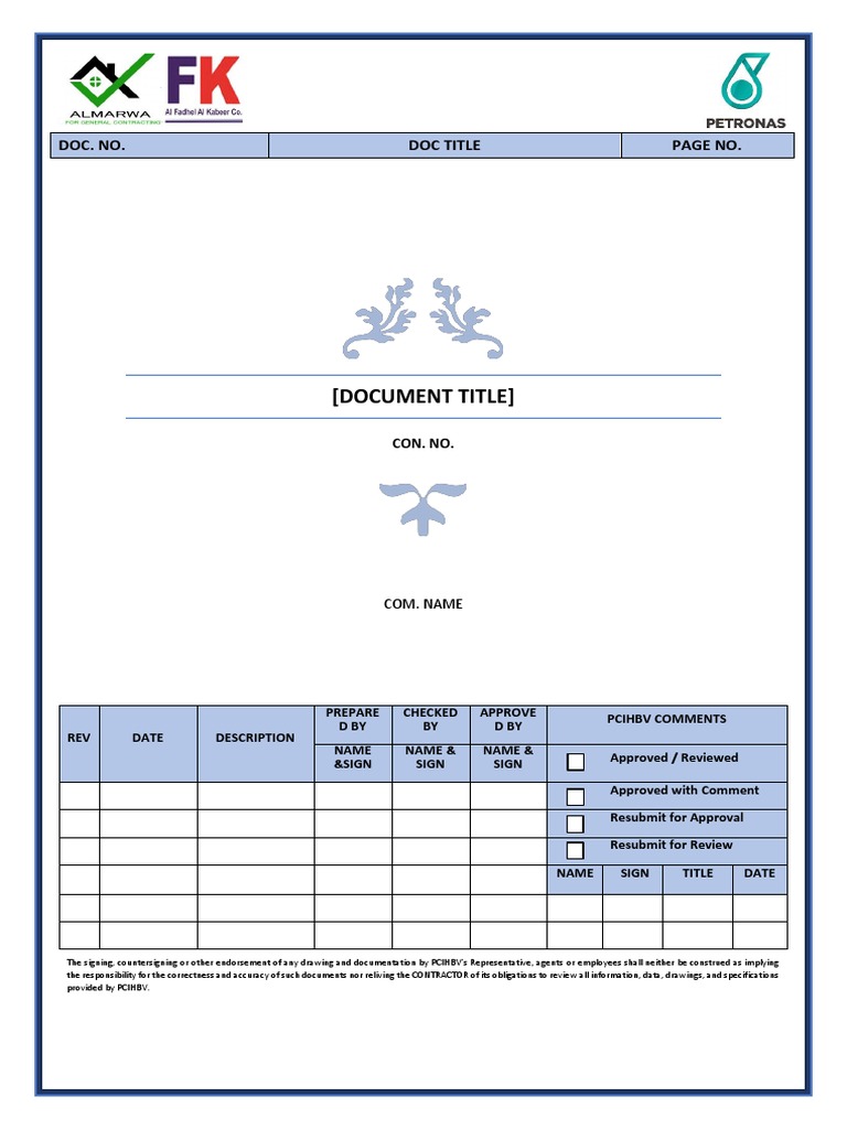 (Document Title) : Doc. No. Doc Title Page No | PDF