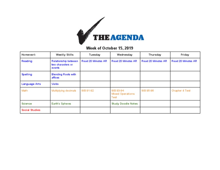 Agenda Chart | PDF