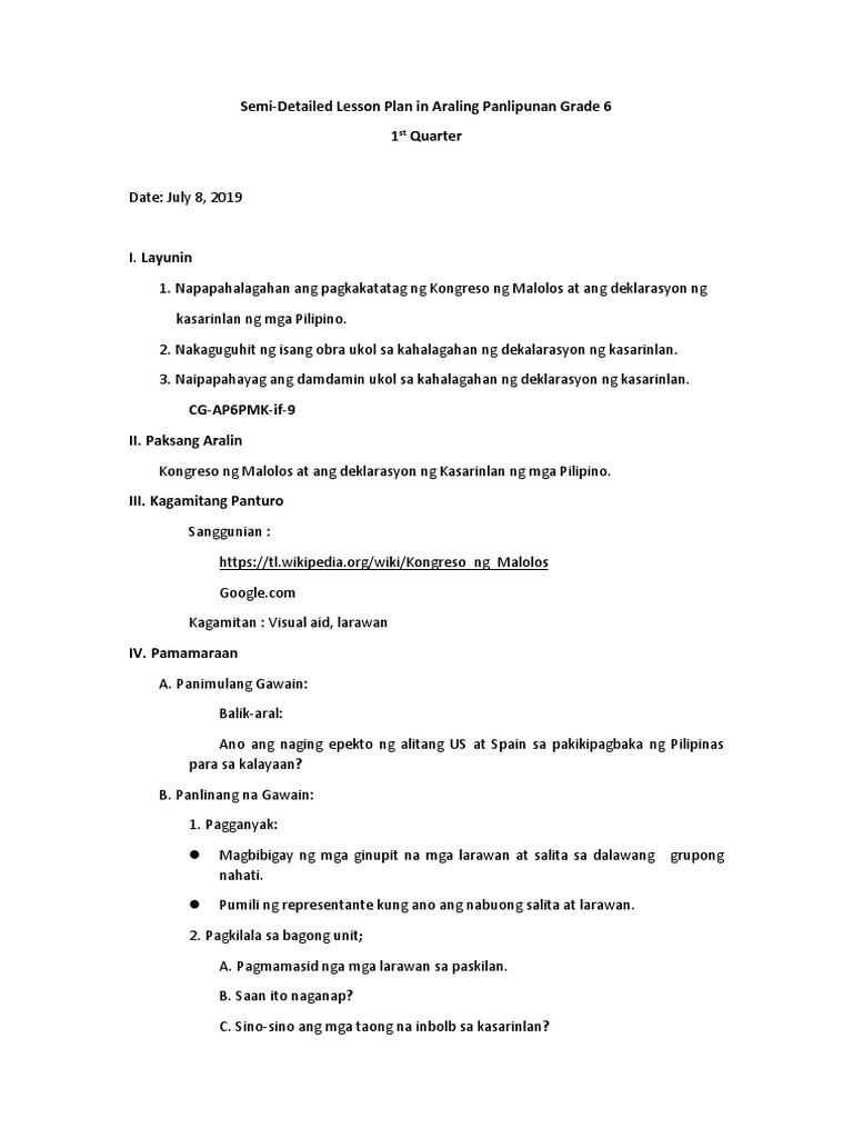 SDLP in AP Grade 6 7-8-19 | PDF