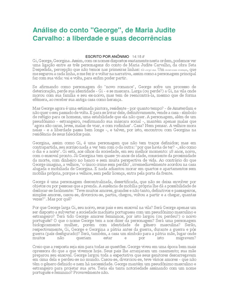 Análise Do Conto_George | PDF | Contos