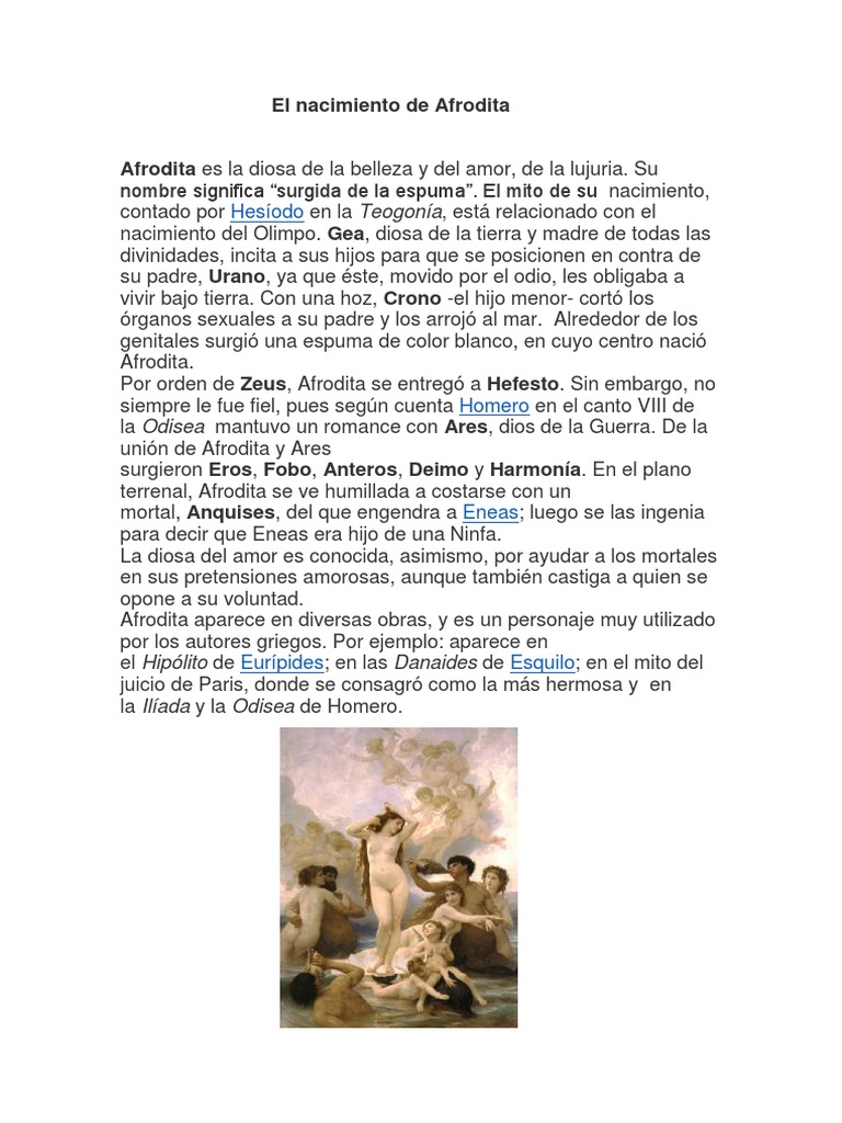 El Nacimiento de Afrodita | PDF