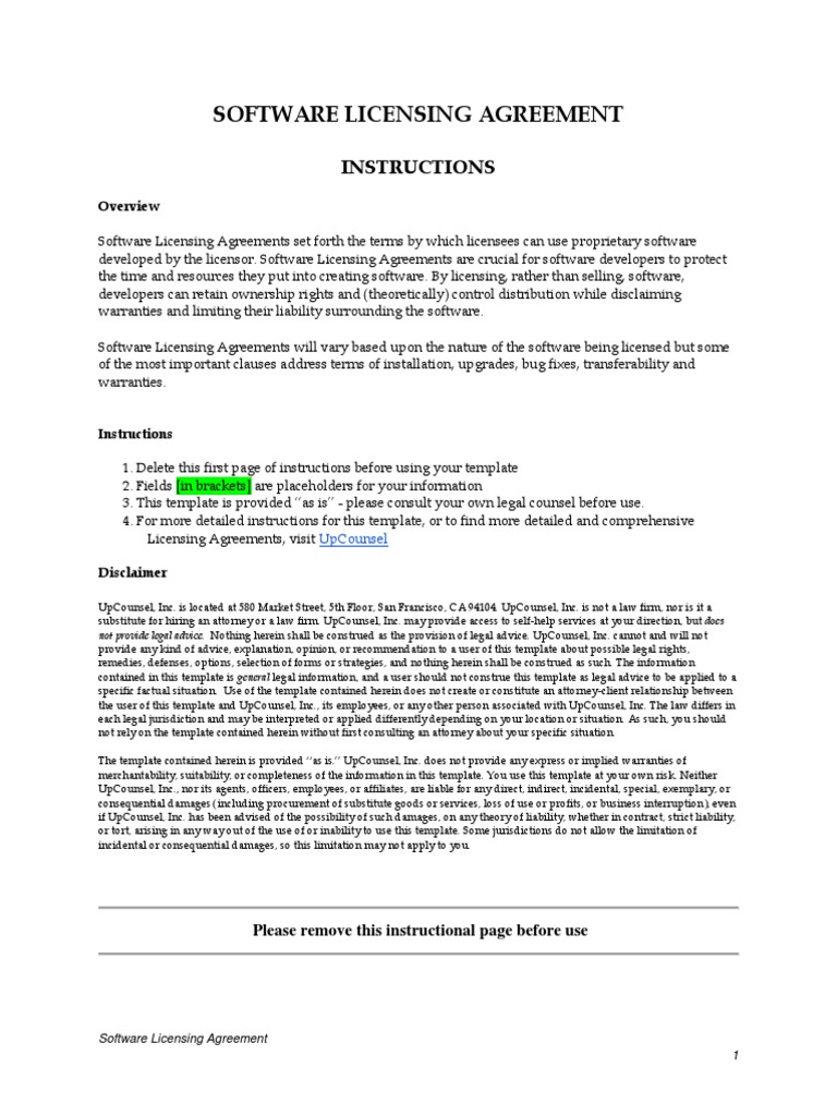Software Licensing Agreement | PDF | License | Private Law
