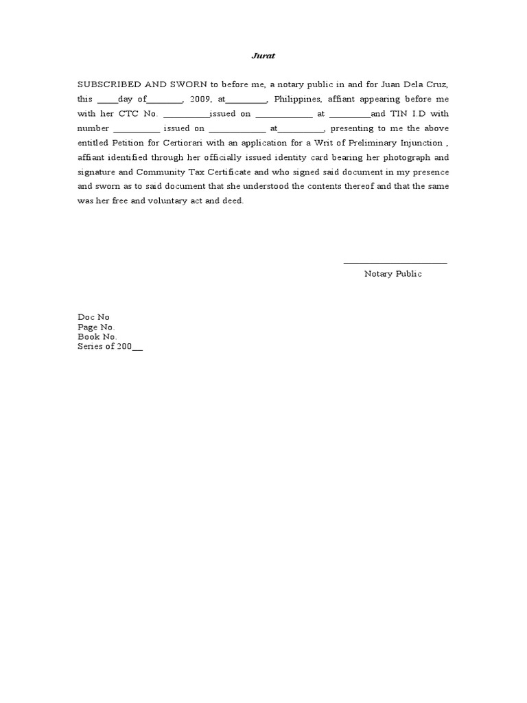 Jurat Sample | PDF