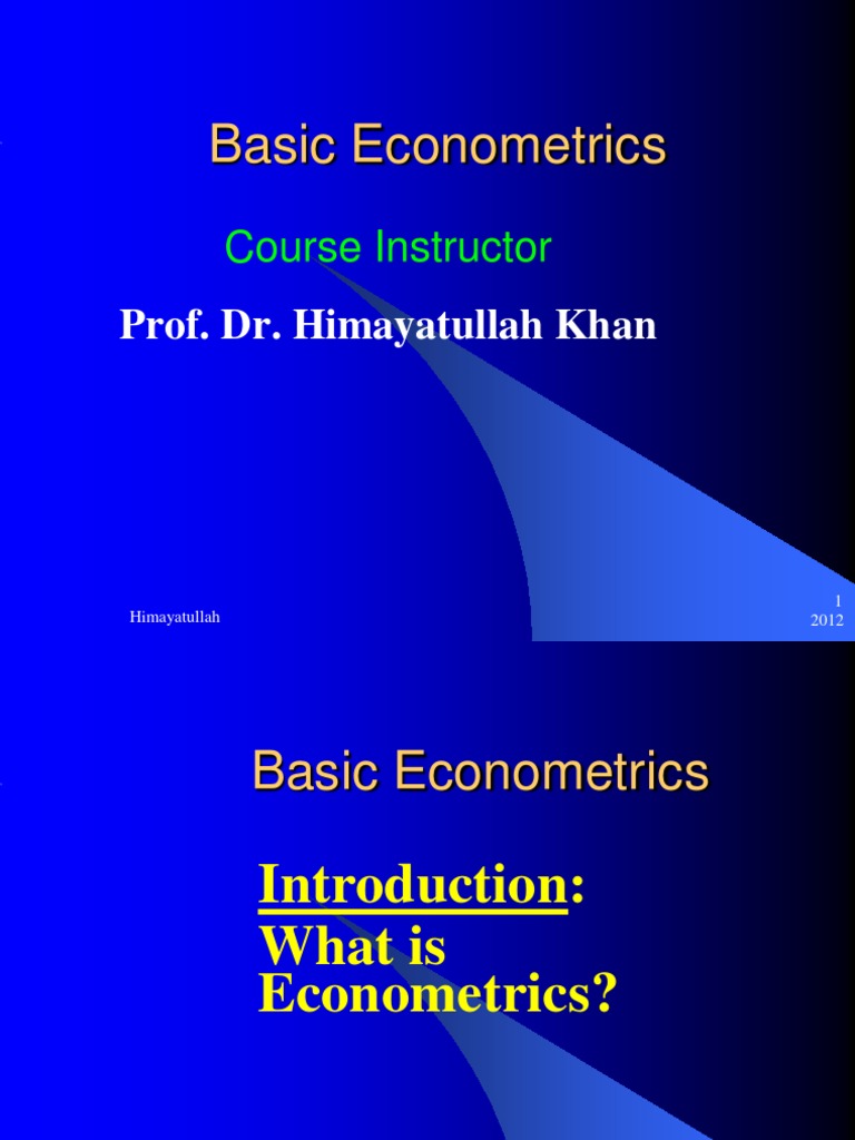 Basic Econometrics Introduction Econometrics Mathematical Model