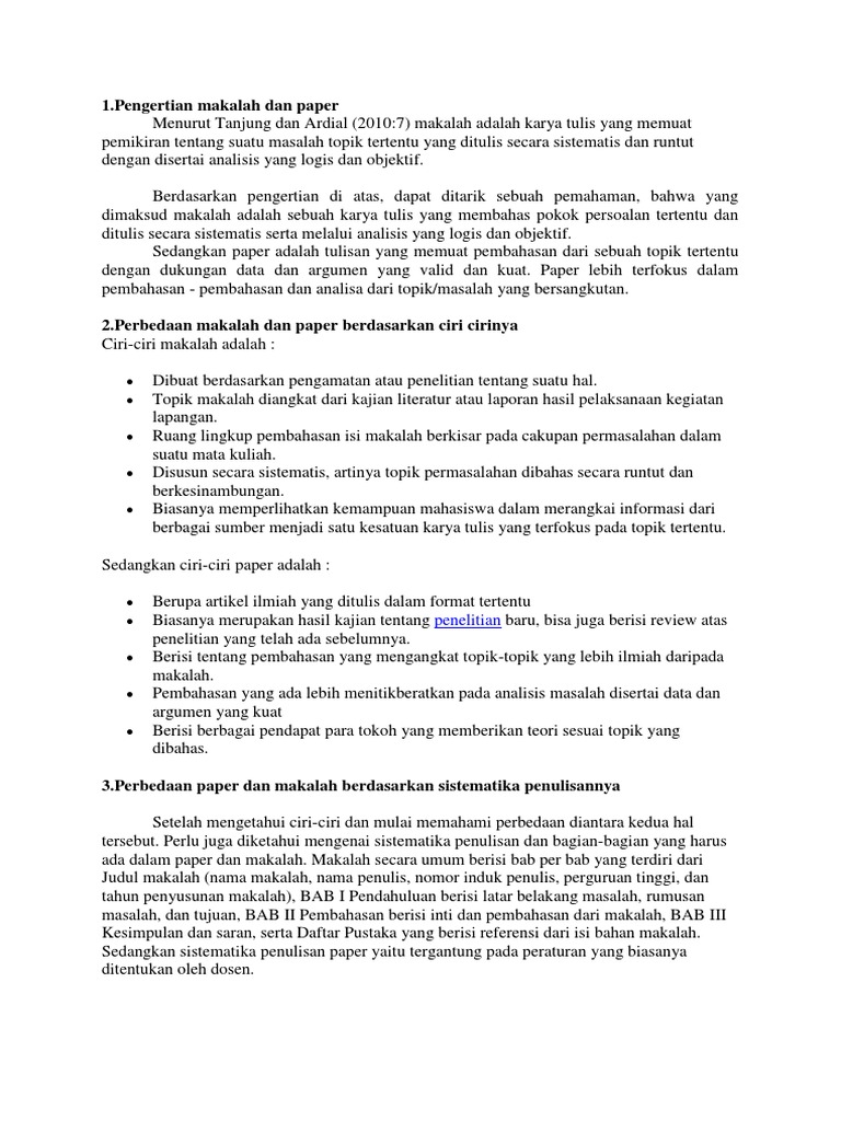 Perbedaan Paper Dan Makalah | PDF | Sains & Matematika