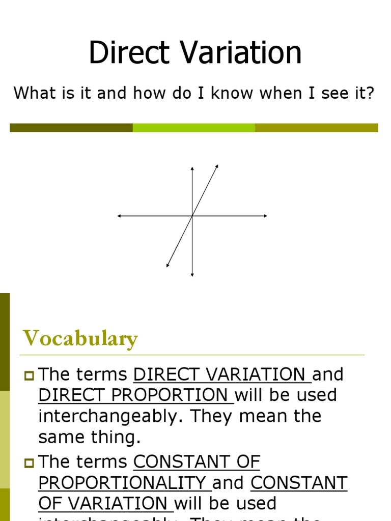 Direct Variation | PDF | Variable (Mathematics) | Weight