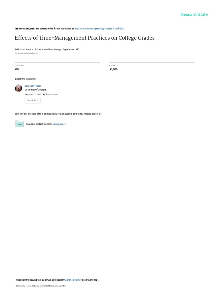 BrittonTesserTimeManagement PDF | PDF | Sat | Time Management