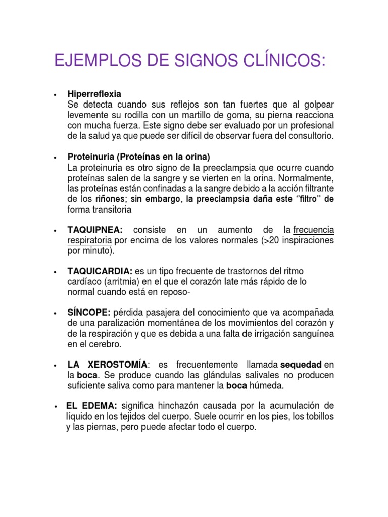 Ejemplos de Signos Clínicos | PDF | Tos | Heces