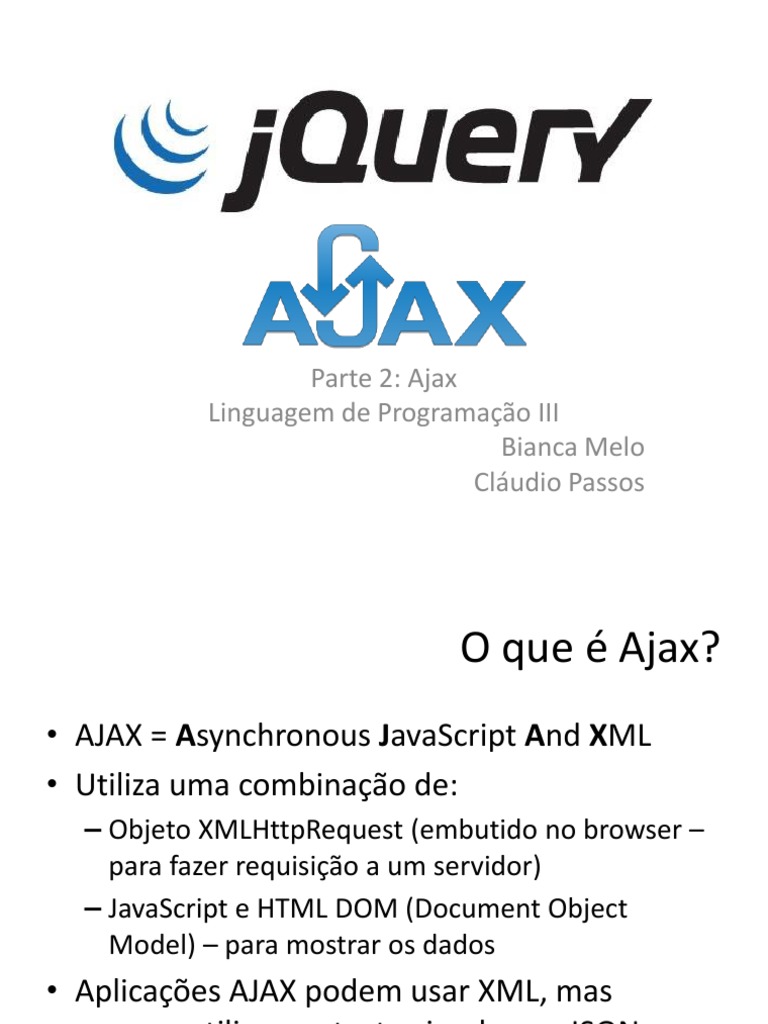Utilizando Ajax Com Jquery Pdf Script Java Ajax Programação 7462