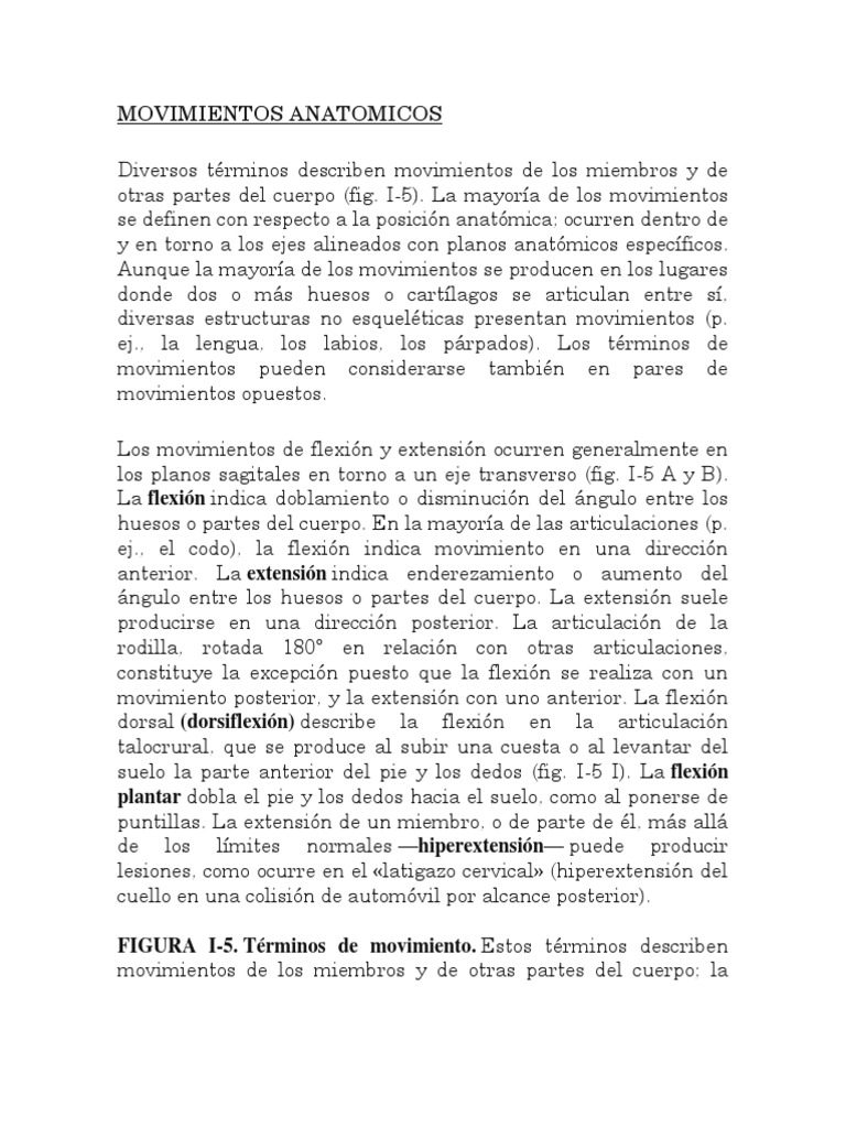 Movimientos Anatómicos Básicos | PDF | Mano | Pie