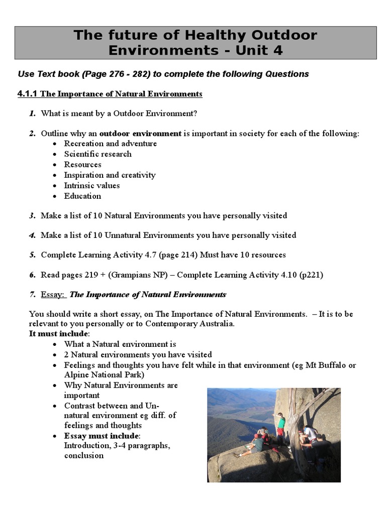 The Role of Natural Environments: An Analysis of Outdoor Spaces and ...