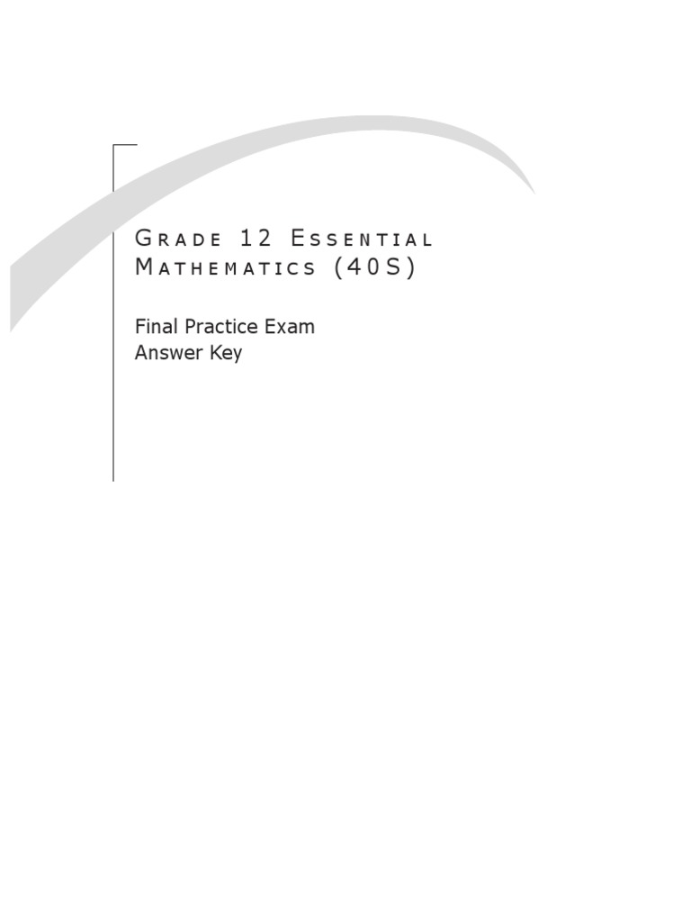 Gr12 Essential Math Fpe Key | PDF | Mean | Accuracy And Precision