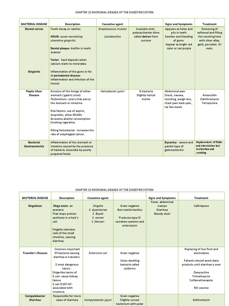 Digestive System Bacterial Diseases Guide | PDF | Virus | Infection