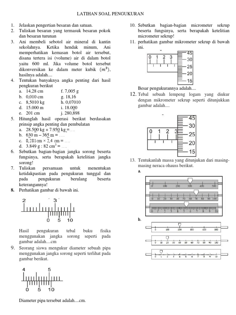 Soal Latihan Pengukuran | PDF