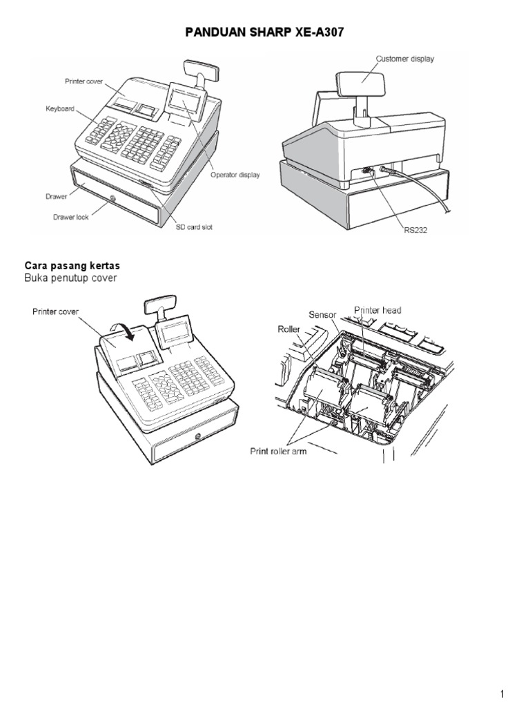 Buku Manual Panduan Mesin Kasir Cash Register Sharp XE A307 | PDF