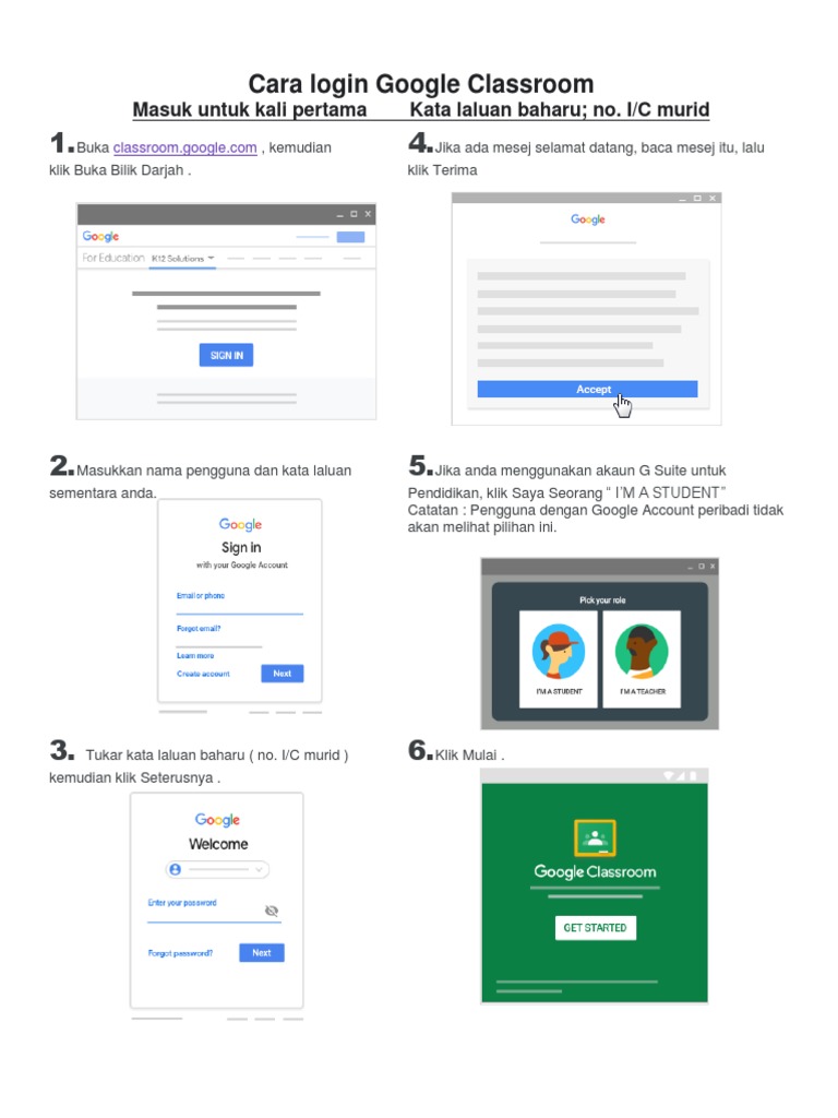 Cara Login Google Classroom Murid | PDF