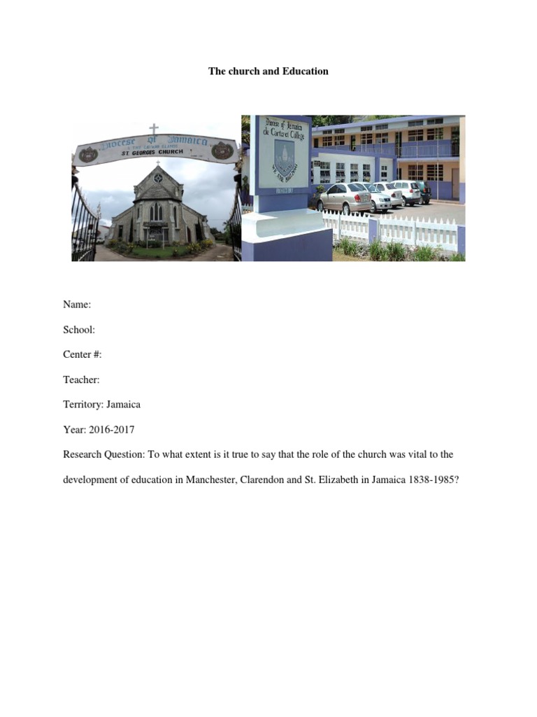 CSEC Caribbean History SBA Sample | PDF | Church Of England | Catholic ...