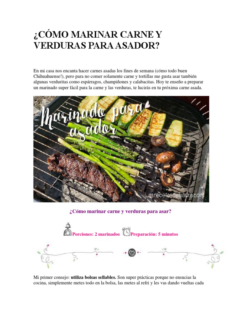 Cómo Marinar Carne | PDF | Marinado | Carne