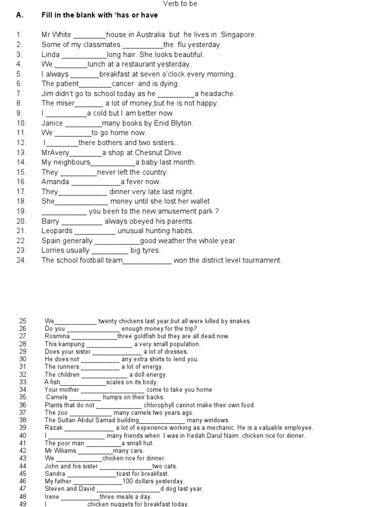 Verb To Be Have - Do | PDF
