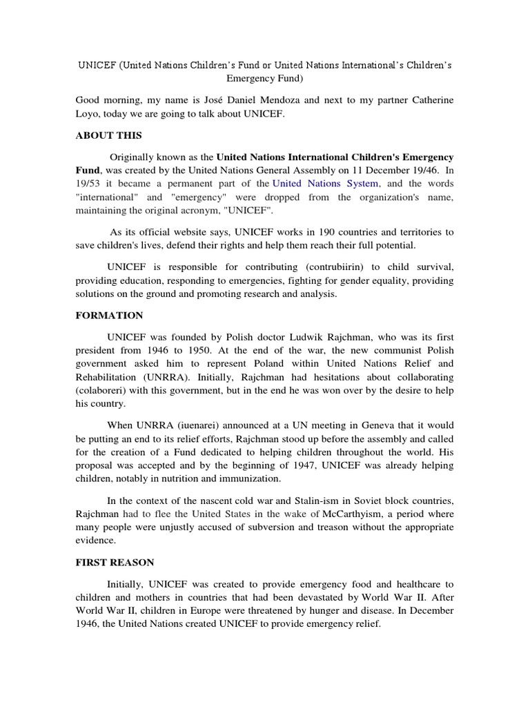 Unicef | PDF | Unicef | International Relations