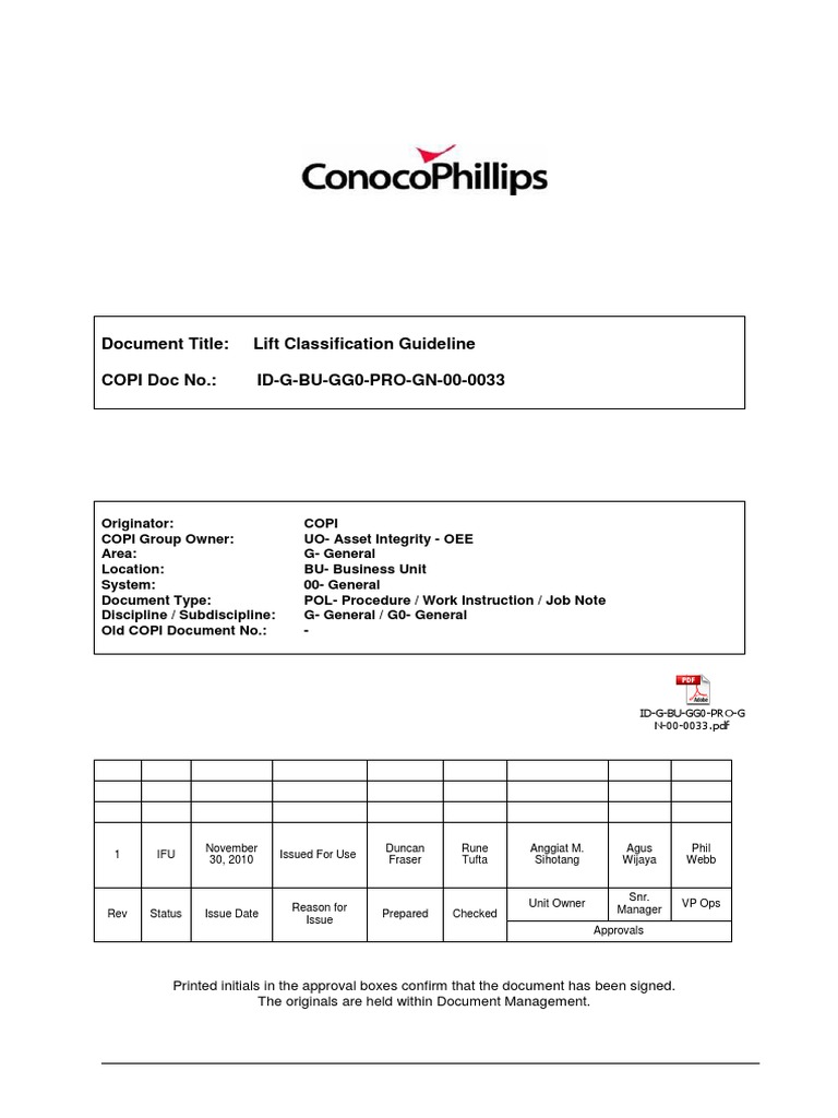 Lift Classfification Guideline | PDF | Crane (Machine) | Risk Assessment
