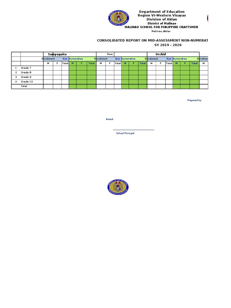 Mid-Assessment Report: Non-Numerates | PDF