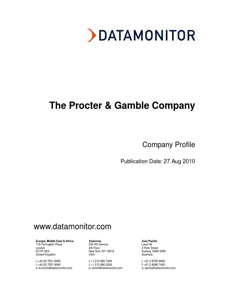 P&G | PDF | Procter & Gamble | Brand