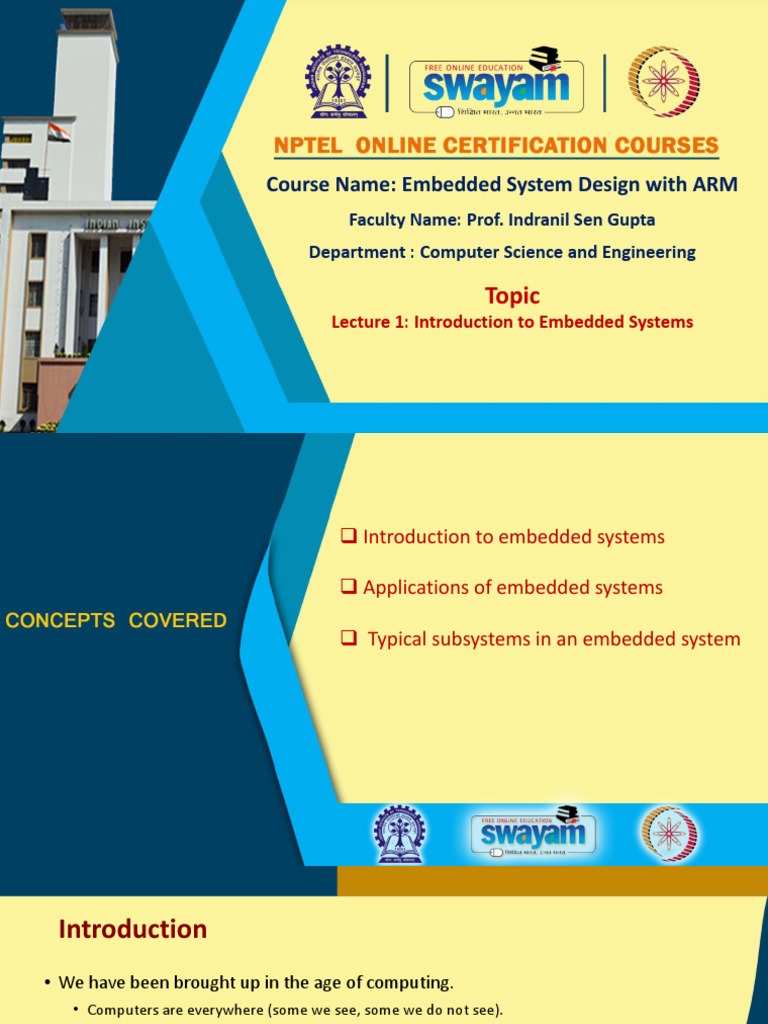Topic Course Name Embedded System Design With Arm Pdf Embedded System Computer Architecture