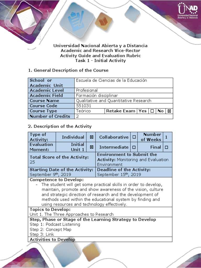Activity Guide and Evaluation Rubrics - Task 1 - Initial Activity PDF | PDF | Plagiarism ...