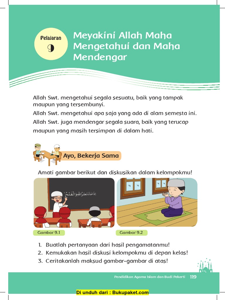 Pelajaran 9 Meyakini Allah Maha Mengetahui Dan Maha Mendengar PDF | PDF