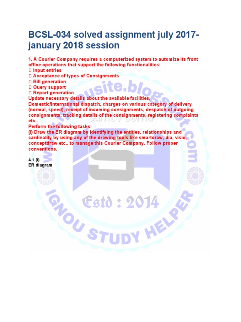 Bca Solved Assignment BCSL 034 DBMS Lab | PDF | Databases | Data Management Bca Solved Assignment BCSL 034 DBMS Lab | PDF | Databases | Data Management