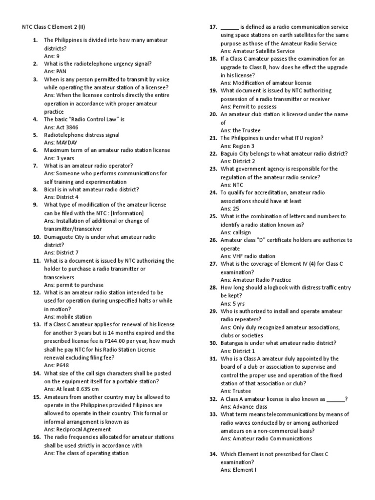 Element 2 Reviewer | PDF | Amateur Radio | Radio Broadcasting
