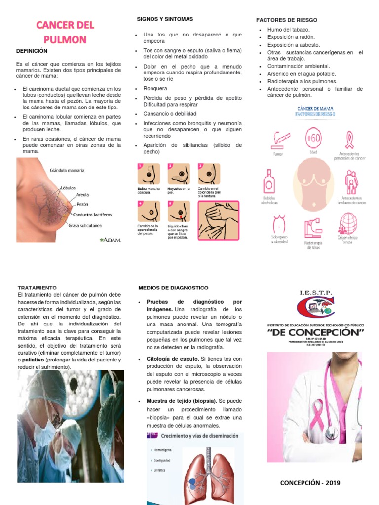 Triptico de Cancer Al Pulmon Magaly | PDF | Cáncer de pulmón | Cáncer