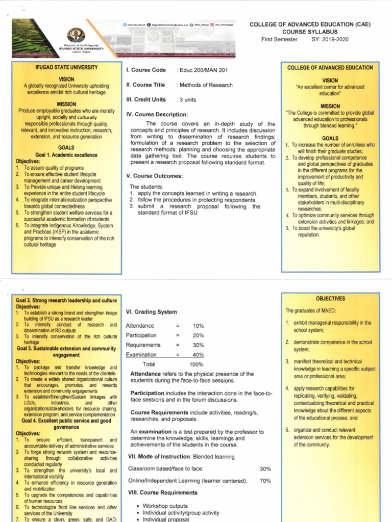 Research Methods Course Syllabus | PDF | Evidence Based Medicine ...