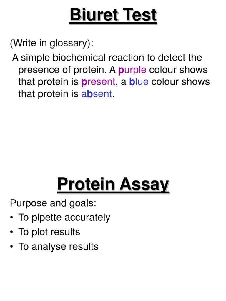 Biuret Test For Proteins | PDF