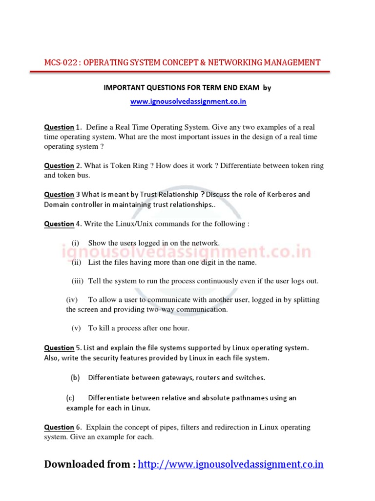 Mcs 022 PDF | PDF | Operating System | Windows 2000