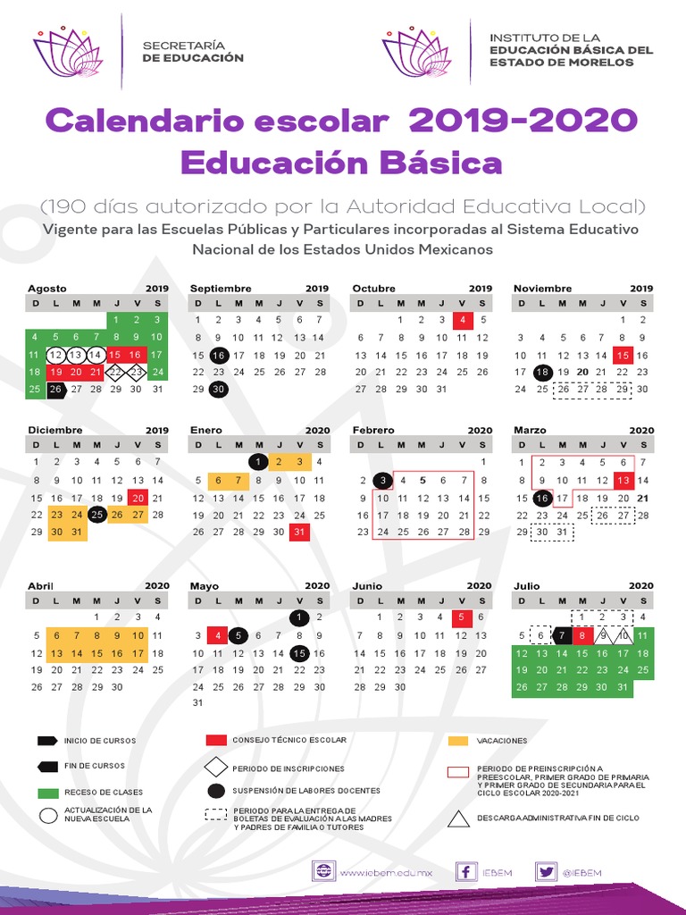 Calendario Escolar 2019-2020 | PDF | Educación Secundaria ...