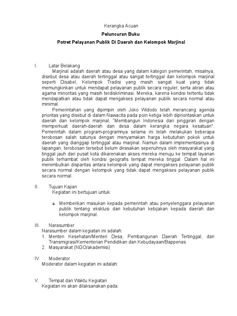 TOR Launching Buku X | PDF