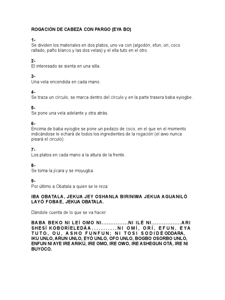 Rogacion Con Pargo | PDF | Religión étnica | Deidades