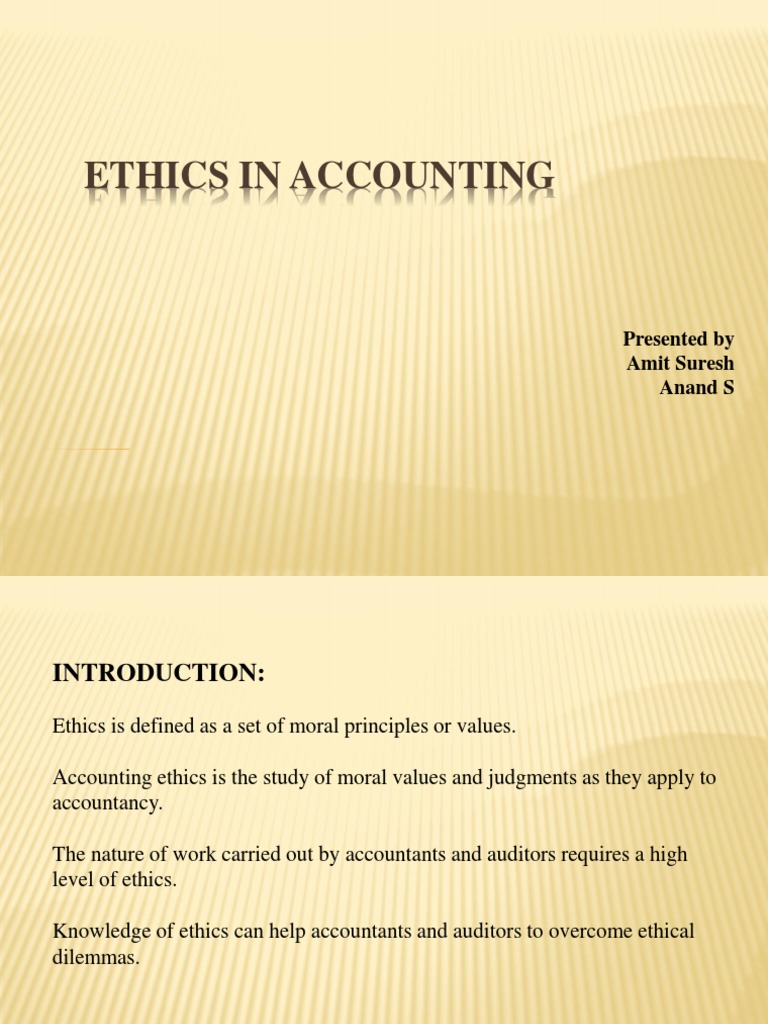 Ethics in Accounting | PDF | Accounting | Corporate Law