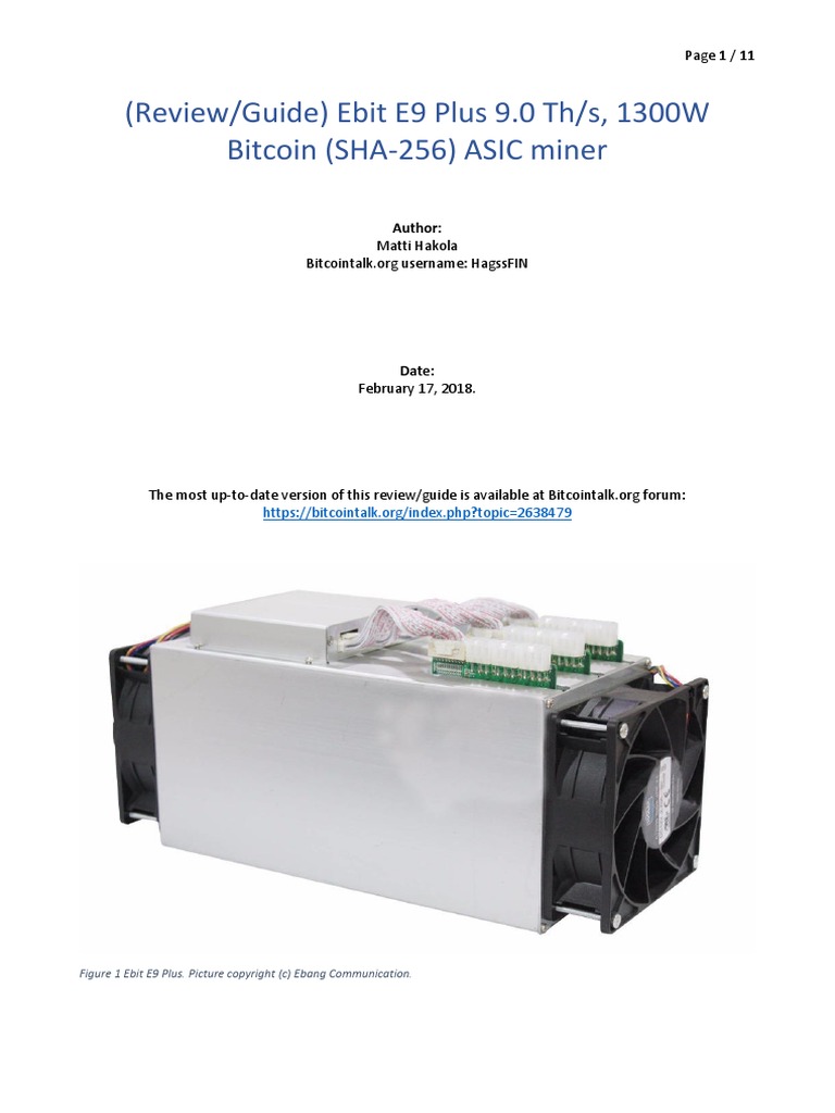 Ebang Ebit E9 Plus Review 17.02.2018 | PDF | Electrical Connector | World Wide Web