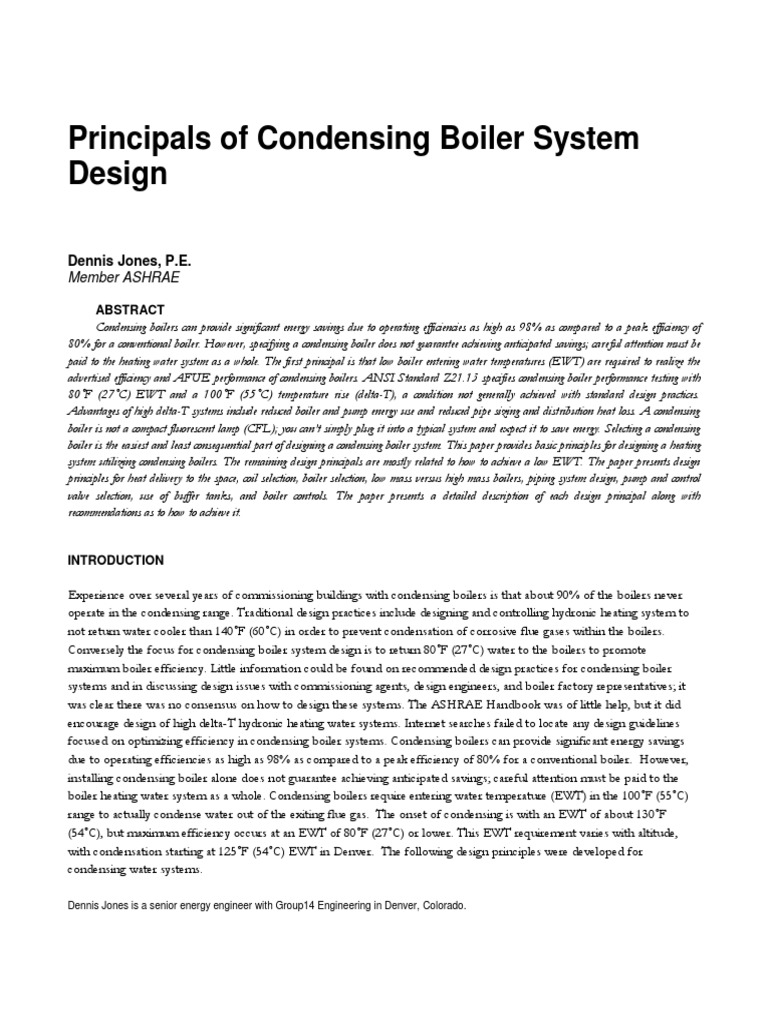 Condensing Boiler System Design Principles | PDF | Hvac | Boiler