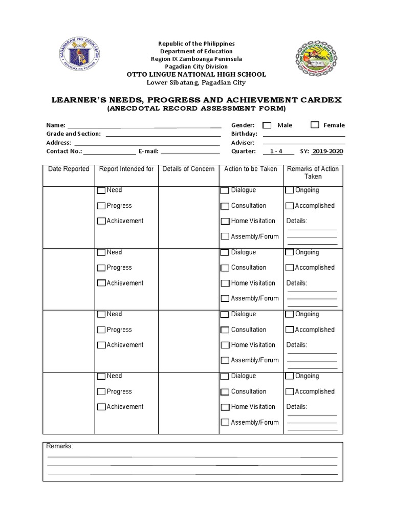Anecdotal Record RPMS Module12 | PDF | Learning | Behavior Modification